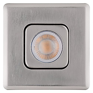 4" Die-Cast Swivel Square Trim Recessed Lighting Kit, Brushed Nickel, Easy Install Push-N-Click Clips, 3.88" Hole Size,90039