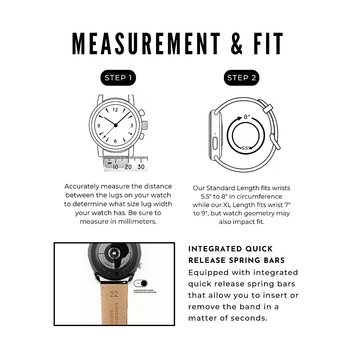 BARTON WATCH BANDS Quick Release Elite Silicone Watch Bands, Black, 20mm