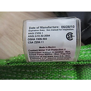 Honeywell 913B/6FTGN Miller by 6' BackBiter Heavy Duty Polyester Web Single-Leg Tie-Back Lanyard With (1) Locking Snap Hook, (1) Locking 5K Snap Hook And SofStop Shock Absorber, 15.34 fl. oz.