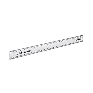 Kapro - 308 Straight Edge Ruler - ⅛” and 1/16” Increments - Contractor Grade - With Wear Resistant Printing - For Carpentry, Drywall, Drafting - Anodized Aluminum - 24 Inch