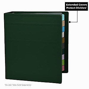 Carstens 2-Inch Heavy Duty 3-Ring Binder - Side Opening, Forest Green, Durable Plastic, Precision No-Gap Rings, Waterproof Covers, No Pockets, Holds 300 Letter Sheets, BPA-Free, Made in USA (5820-3R)
