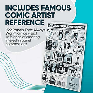 Koala Tools - Blank Comic Book, Draw-It-Yourself Comic Sketch Book with Dynamic Panels, 6.6 x 10 Inches, 28 Pages, Pack of 3