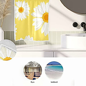 MERRYSUGAR Hand Towel Sunflower Daisy Yellow Soft Highly Absorbent Face Towel Dish Towel Bathroom Towels 30X15 inch Towels for Gym,Yoga,Kitchen and Bath