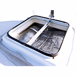 Camco 14 Inch RV Vent Insulator Cover for Roof or Skylight, Reflective Surface, White