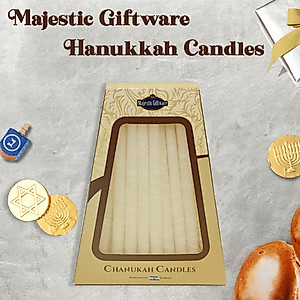 Majestic Giftware Hanukkah Candles - CP11 | 45 Dripless Handcrafted Chanukah Candles for All 8 Nights of Hanukkah | Premium Quality Wax |Manufactured by Safed Candle Company in Israel (White)