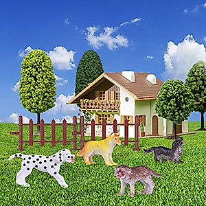 Flormoon Animal Figure - 12pcs Cute Mini Puppy Figurines - Hand Painted Emulational Dog Figurines Toy Set,Bona Puppy, Golden Retriever etc - Christmas Birthday Gift for Kids Toddlers