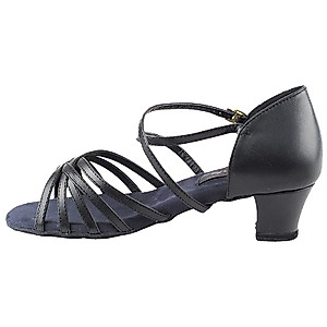 Women's Ballroom Dance Shoes Double Sole Coaching Black Shoes CD1124DBEB - Very Fine 1.5" Heel 9 M US [Bundle of 5]