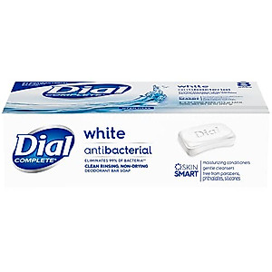 Dial Antibacterial Bar Soap, Refresh & Renew, White, 4 oz, 8 Bars
