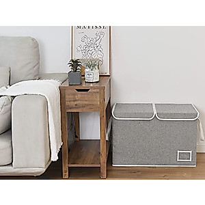 StorageWorks Storage Bin with Flip-Top Lids, Collapsible Storage Box, Gray, 24 ¾"L x 13" W x 16" H