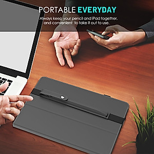 MoKo Case Holder for Apple Pencil (USB-C), Apple Pencil 1st/2nd Generation,Elastic Pocket Pouch Sleeve Detachable Cover for Apple Pen, Fit iPad Pro 11" / Pro 12.9" 2022/2021/2020/2018/2017, Space Gray