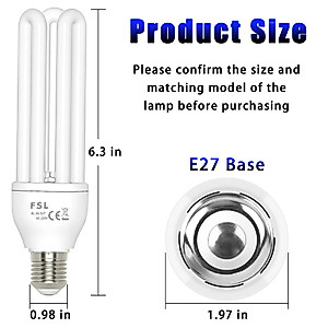 Bug Zapper Replacement Light Bulb with E27 Base, 3U Shaped Tube Bulb for 20W Outdoor Mosquito Zapper, Compatible with XGAYOO, Homesuit, PALONE, Meilen