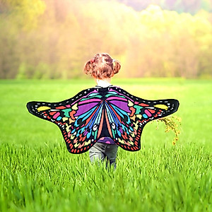 9 Pieces Kids Butterfly Costume Fairy Butterfly Wings Masquerade Masks Halloween Girls Dress Up Pretend Play (Classic Series)