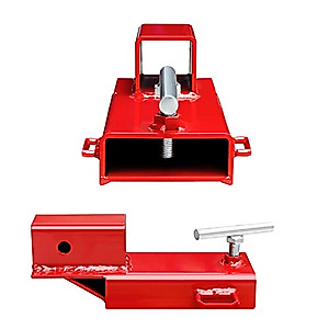 Forklift Trailer Hitch Attachment, AIWARGOD 1PC 2" Receiver Trailer Towing Adapter with Chain Red