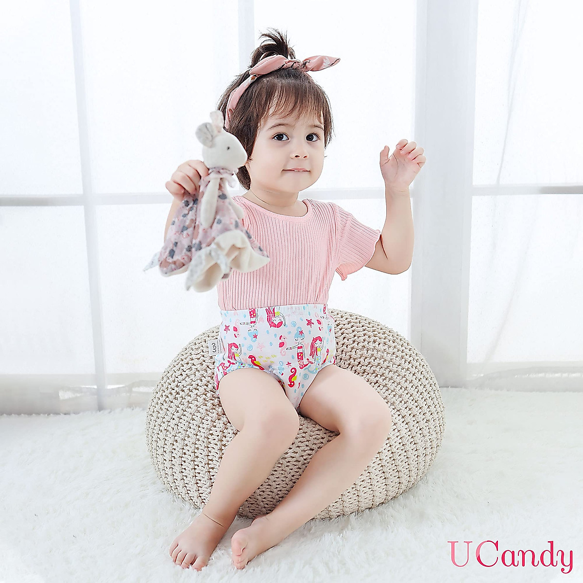 Max Shape Baby Girls Training Underwear,Toddler Girls Training Pants,Training Underwear fo Girls 7 Pack Orange 3T