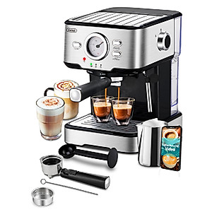 Gevi Espresso Machine, Espresso Maker with Milk Frother Steam Wand, Compact Espresso Super Automatic Espresso Machines for home Cappuccino, Latte, GECME403L-U