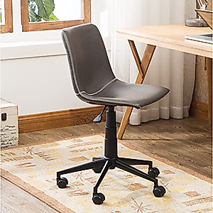 Roundhill Furniture Cesena Faux Leather 360 Swivel Air Lift Office Chair, Gray