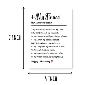NTVShop Happy Birthday Card - My Fiancé Definition Card - Funny Birthday Card - Romantic Anniversary Card - Gift For Him Her