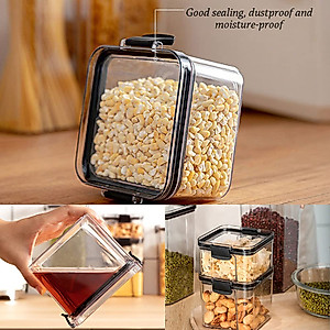 AKOAK 1 Pack Airtight Food Storage Container - (460ml) Square Clear Storage Box - Spices, Sweets, Nuts, Coffee and Tea, Spillproof to Keep Food Fresh and Dry