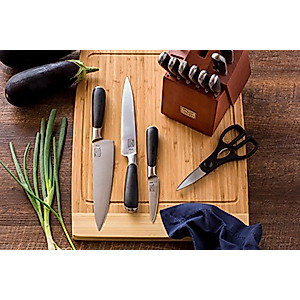 Chicago Cutlery Belden 15 Piece Premium Kitchen Knife Set with Cherry-Stain Block, Stainless Steel Blades to Resist Rust, Stains, and Pitting, Knives Set for Kitchen