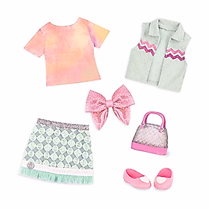 Glitter Girls – Dazzling Denim Skirt & Top Deluxe Outfit - 14-inch Doll Clothes & Accessories For Girls Age 3 & Up (GG50091Z)