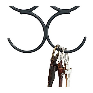 Yizhi Scarf Hanger Organizer Holder, No Snag Belt Rack Tie Hanger Sturdy 8 Hook Space Saving Closet Accessory Organizer for Scarves, Ties, Belts, Shawls, Pashminas and Jewelry (1, Black)