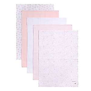 Burt's Bees Baby - Burp Cloths, 5-Pack Extra Absorbent 100% Organic Cotton Drool Cloths