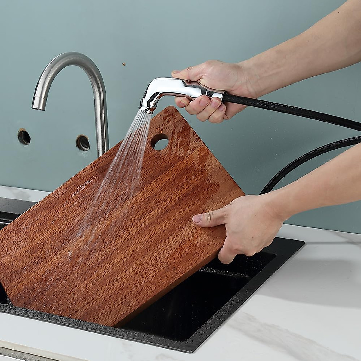 Kitchen Sink Spray Hose for Moen Universal Chrome Kitchen Replacement Side Sprayer, for Use with Kitchen Sink Faucets, 179108