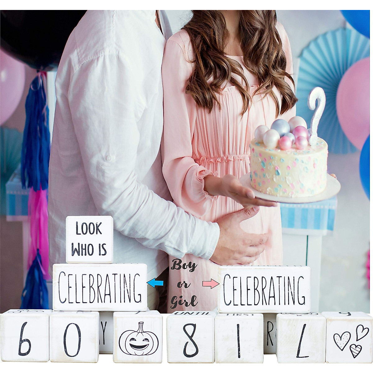 Milestone Blocks by Cutie Carry 6 Wood Block Photography Props The Most Complete Set for Baby Boy or Girl Track Memories Rustic Nursery Decor (White)