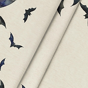Horaldaily Halloween Tablecloth 60x84 Inch Rectangular, Bats Washable Table Cover for Party Picnic Dinner Decor