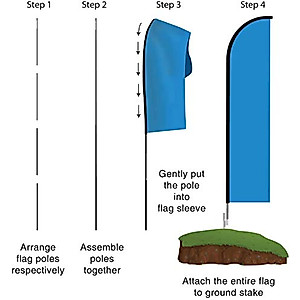 Dispensary Sign - Feather Flag Swooper Banner Pole Kit Outdoor Business Advertising Display, 15ft