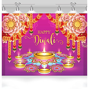 Diwali Backdrop Decorations for Home Large Happy Diwali Banner Diwali Backdrops for Wall Happy Diwali Backdrop for Indian Festival of Lights Party Decorations Background Decor