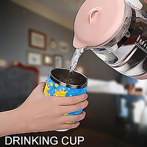 OPTKSNCU 304 Stainless Steel Insulated Cup with Lid, Yellow Sika Deer Print Durable, And Easy to Clean – Ideal for Home, Office, And Gift Giving