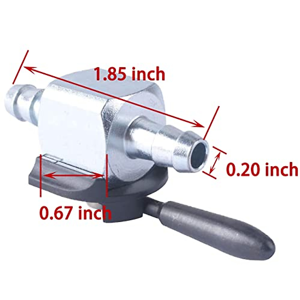 Fuel Shut Off Valve 1/4 Inch Line (Pack of 2) Compatible with 180 Degree Oregon 07-403 07403 Scag 48568 Sunbelt B1SB868 Heavy-Duty Inline Cut Petcock Diesel Petrol Gas Shut Off Valve
