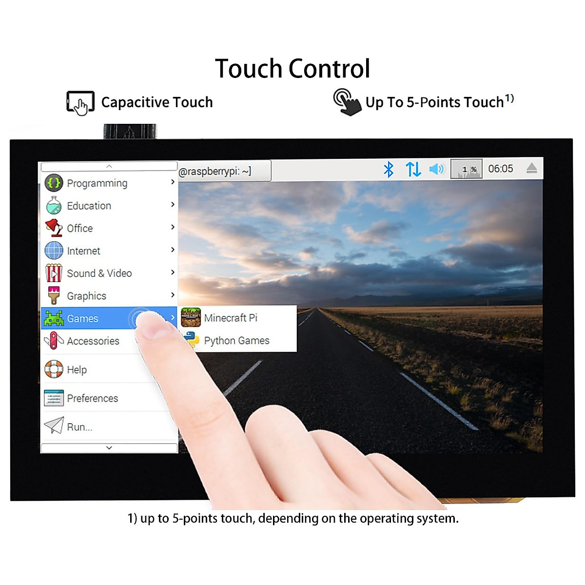 waveshare 4.3 inch DSI LCD Display for Raspberry Pi 4B/3B+/3A+/3B/2B/B+/A+/Compute Module 3+/3/4, 800×480 Touchscreen Capacitive IPS Screen Monitor, Support Raspbian/Ubuntu/Kali /WIN10 IoT/Retropie