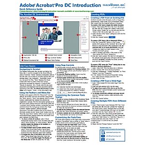 Adobe Acrobat Pro DC Introduction Quick Reference Training Tutorial Guide (Cheat Sheet of Instructions, Tips & Shortcuts - Laminated Card)