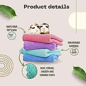 (8+1) 8 Soft Blankets for Guinea Pig Reusable Washable and 1 Animal Hair Remover, Hamster Cage Fleece Liners Small Pets Bunny Rabbit Absorbent Bedding Mat Sleep Blanket Bed for Puppy 11.8"x11.8"