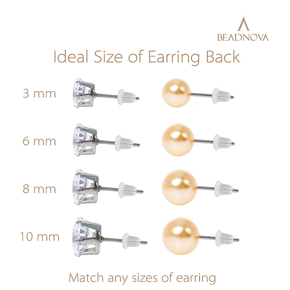 BEADNOVA Earring Backs for Studs Plastic Rubber Clear Earring Backs Silicone Pierced Earring Backings Secure Safety Hypoallergenic Earring Stoppers for Hook Earring (1000 pcs)