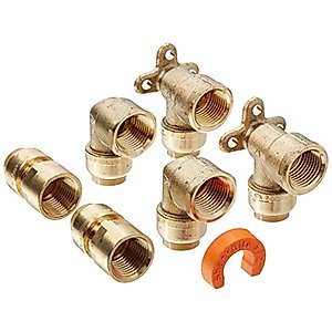 SharkBite Shower and Tub Connection Kit, Push to Connect Brass Plumbing Fittings, PEX Pipe, Copper, CPVC, PE-RT, HDPE, 25567