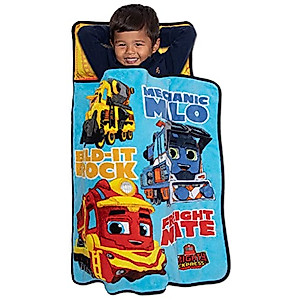 Mighty Express Trains Toddler Nap Mat Set – Includes Pillow and Fleece Blanket – Great for Boys Napping During Daycare or Preschool - Fits Toddlers
