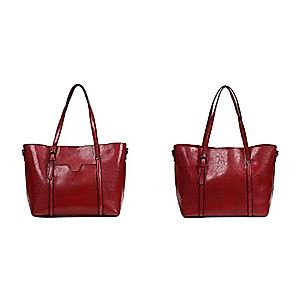 HgOgTg Handbags Purse for Women Designer Genuine Leather Large Ladies Tote Hobo Vintage Shoulder Bags,Red crossbody bag
