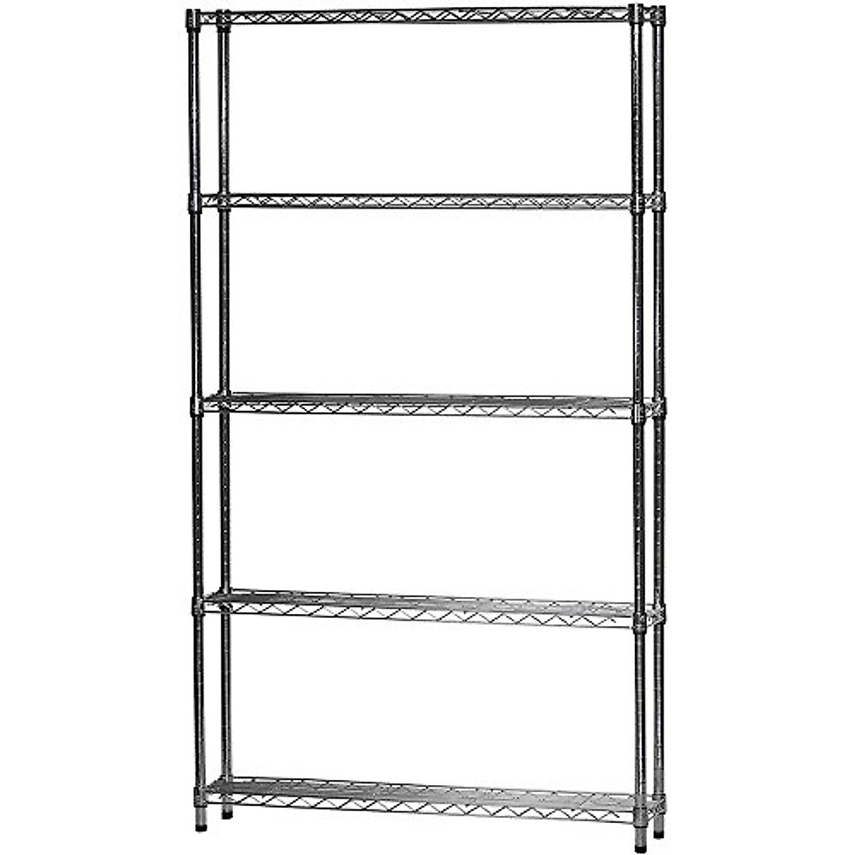 Shelving Inc. 8" d x 42" w x 84" h Chrome Wire Shelving with 5 Tier Shelves, Weight Capacity 800lbs Per Shelf