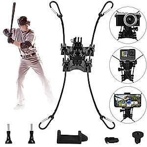 Fence Mount for GoPro Hero Action Camera Chain Link Backstop Fence Mount for Mevo Start, iPhone, Smart Phones for Recording Baseball Softball Tennis Football Games (with Backup Rope)