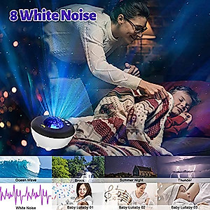 MIC MICSOA Starry Projector Night Light, Star Galaxy Music Projector for Bedroom Ceiling, Aurora Projector for Kids and Adults