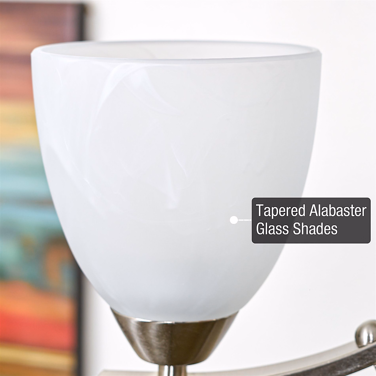 Kira Home Weston 5" Glass Shades, Alabaster Replacement Glass, 1-5/8" Fitter Opening for Threaded Medium Base Socket, 5" x 5", 3-Pack