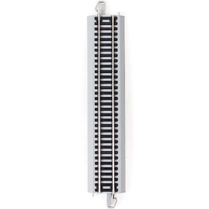 Bachmann Trains - Snap-Fit E-Z Track 9” Straight Track (4/card) - Nickel Silver Rail With Gray Roadbed - HO Scale