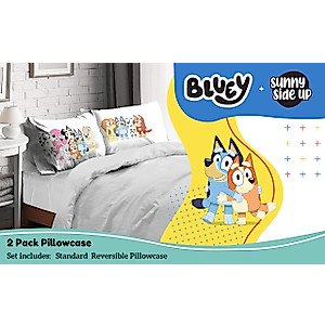 Bluey & Bingo 2 Pack Reversible Pillowcases - Double Sided Pillow Covers, Kids Super Soft Bedding