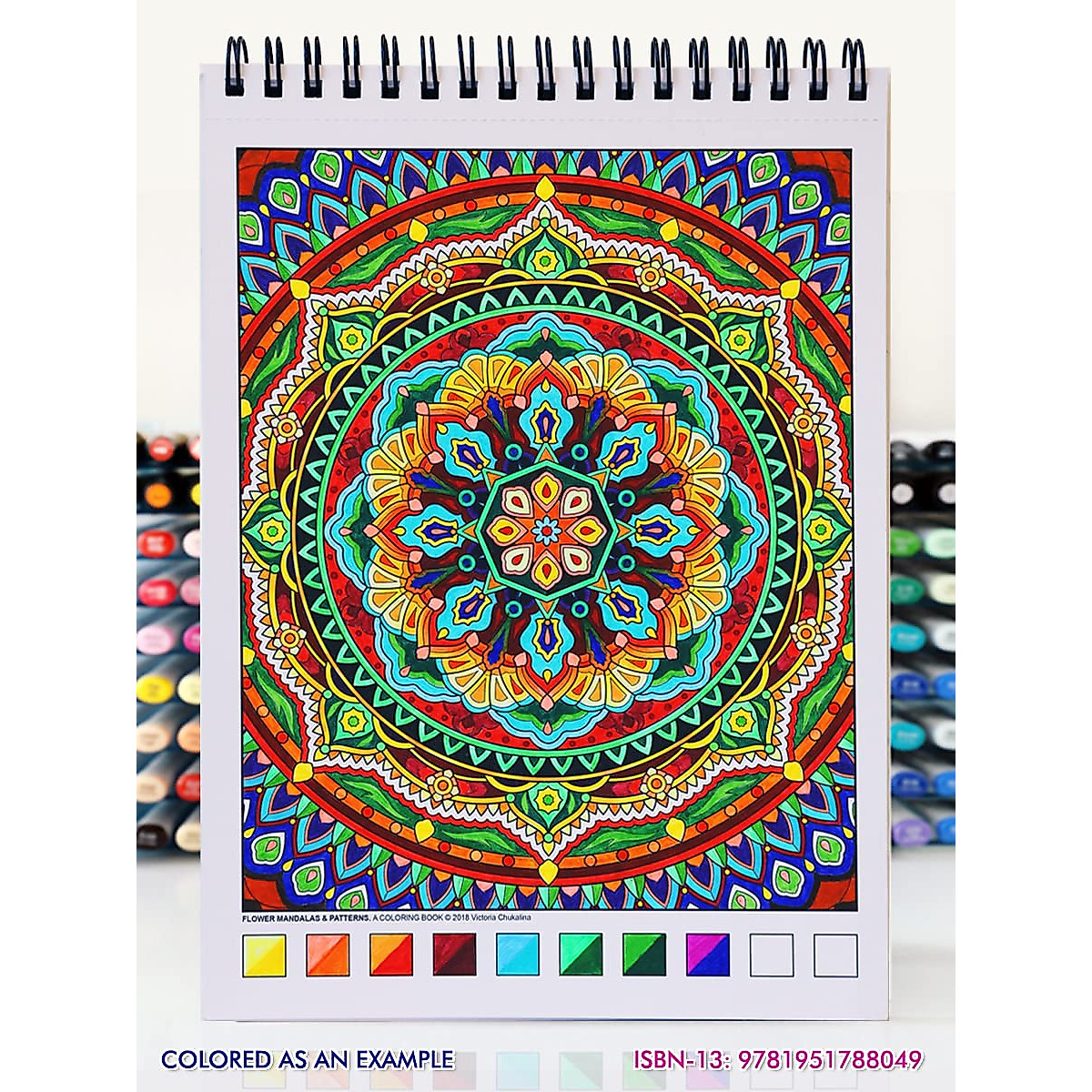 Flower Mandalas and Patterns. Travel Size Coloring Book for Adults on Thick Artist Paper with a Spiral Binding on The Top