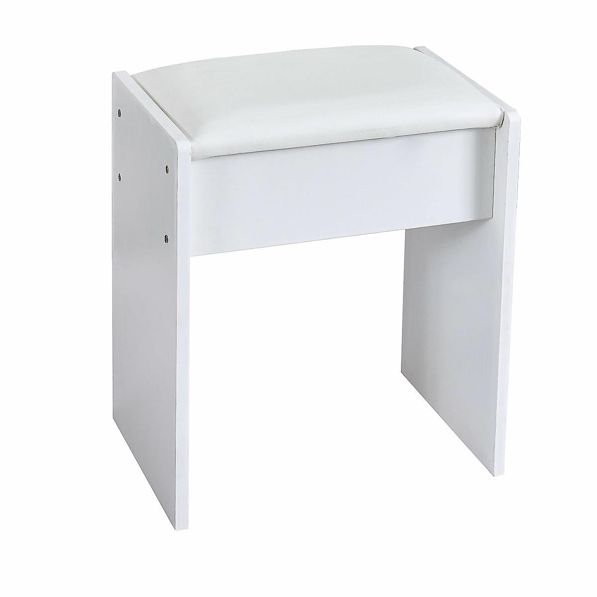 White Vanity Desk with Mirror and Lights, Makeup Vanity Desk with 5 Drawers of Storage, Bedroom Makeup Dressing Table with Stool, White (JTO-07)