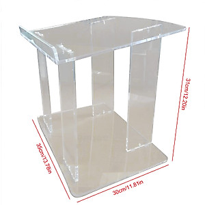 Clear Acrylic Podium Stand,Tabletop Acrylic Podium Pulpit Lectern for Churches, Professional Portable Presentation Podium Lectern with Wide Reading