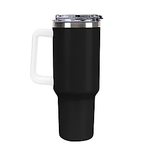 Valentines Day Heart Bow Insulated Tumblers with Handle Stainless Steel Coffee Mug Funny Travel Cup with Lid Straw 40oz